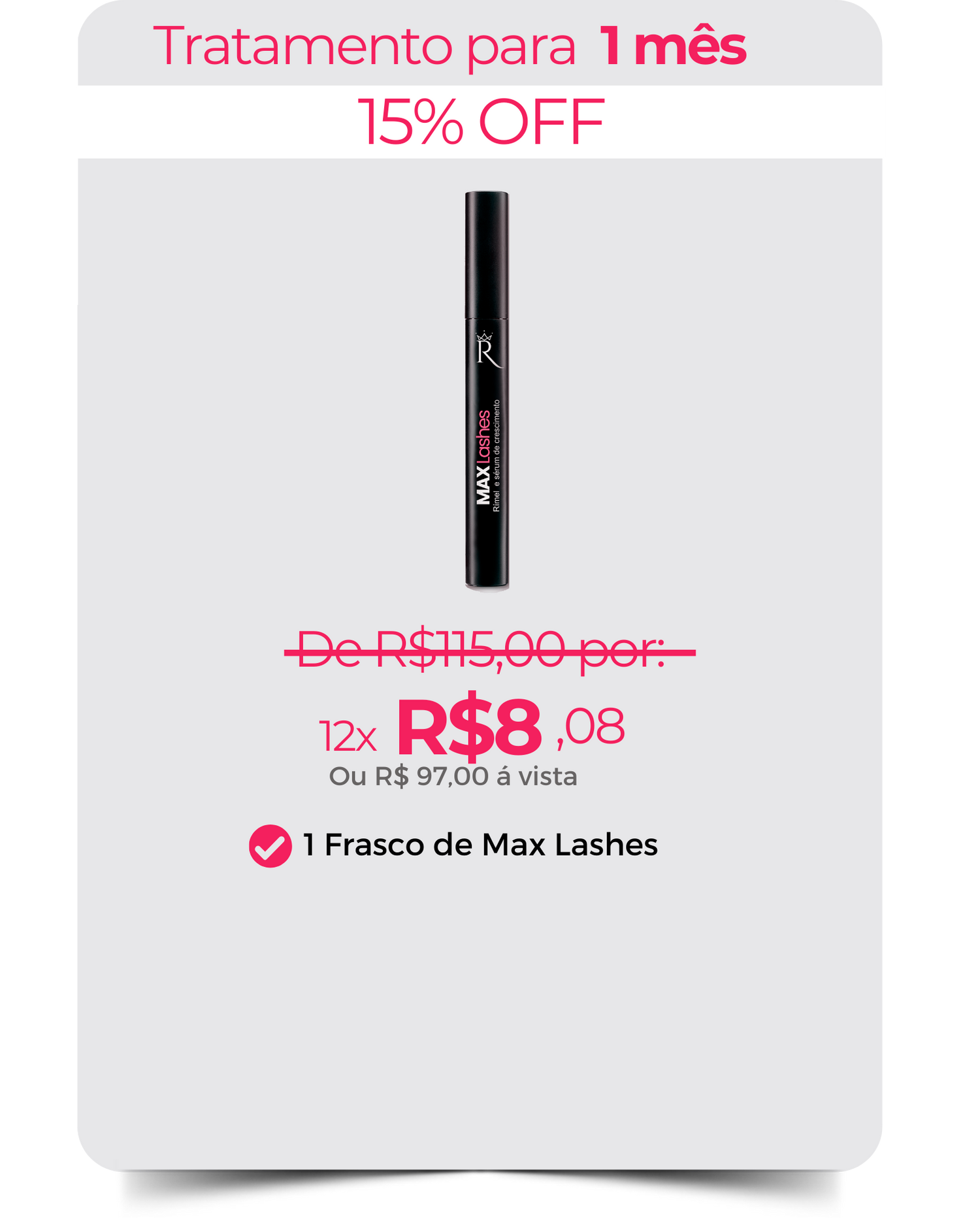 Max Lashes Rímel - 2 em 1 com sérum de crescimento – Rainha Nativa